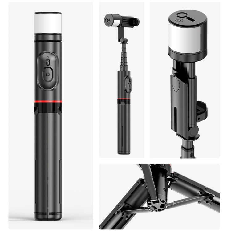 Q12s Bluetooth Remote Control Rotatable Fill Light Tripod Selfie Stick