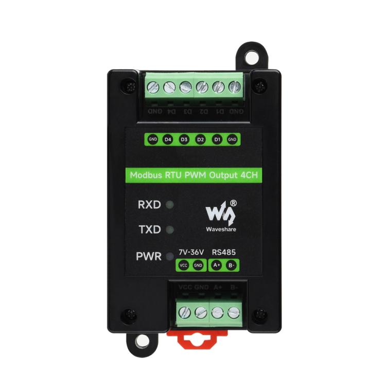 Waveshare Industrial 4-Ch PWM Output Module Modbus RTU RS485, Adjustab