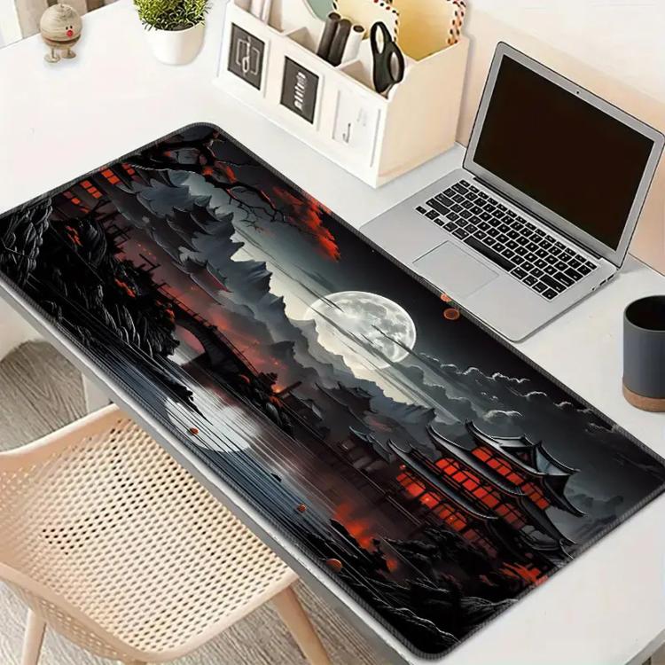 Stain-Resistant Ancient Landscape Mouse Pad, E-Sports Gaming Keyboard
