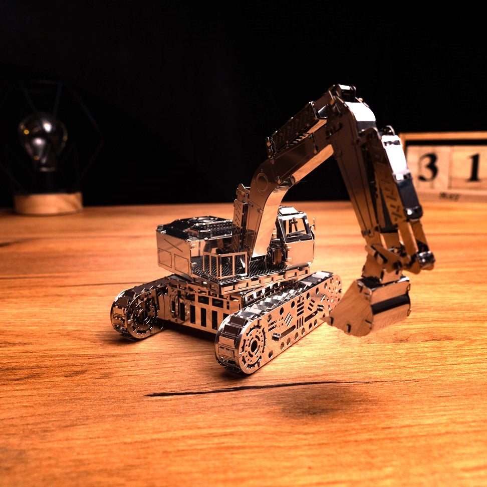 Tireless Digger Excavator 3D Metal Model Kit for Heavy Machinery Fans