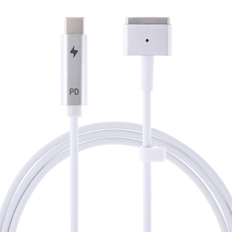 85W 5 Pin MagSafe 2 (T-Shaped) to USB-C / Type-C PD Charging Cable(Whi
